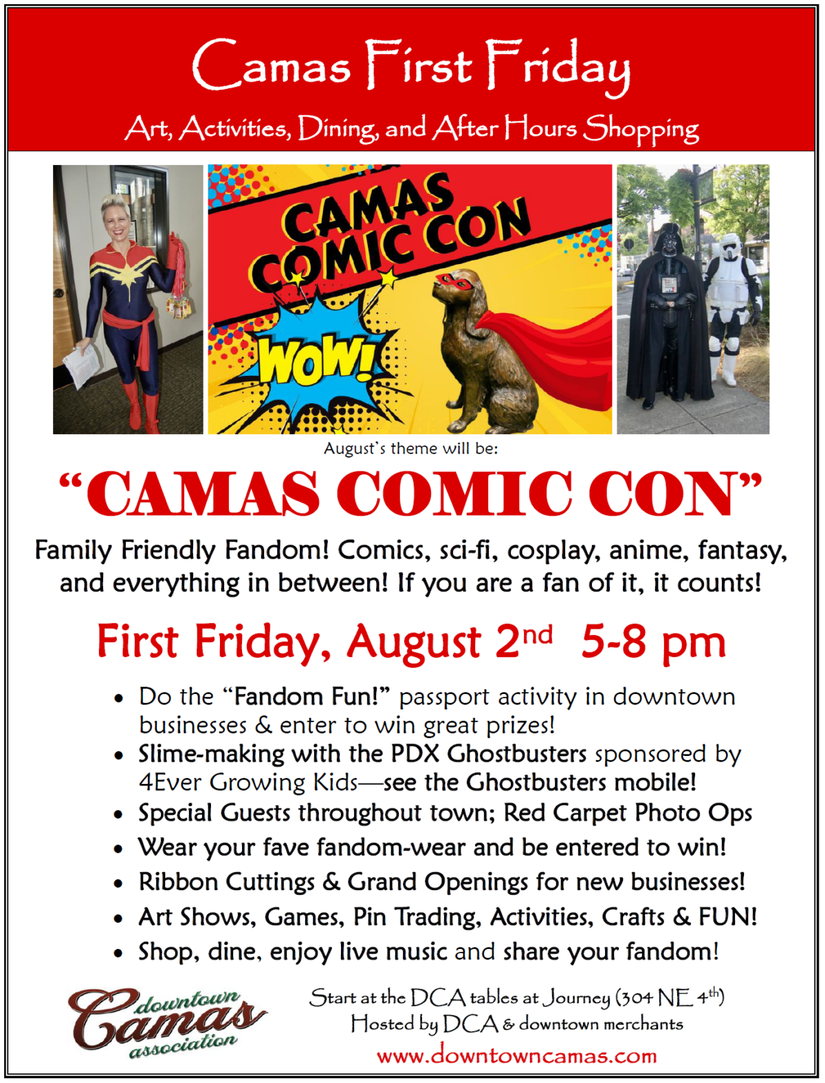 Camas Comic Con - August First Friday 2024 - Downtown Camas | Shops ...