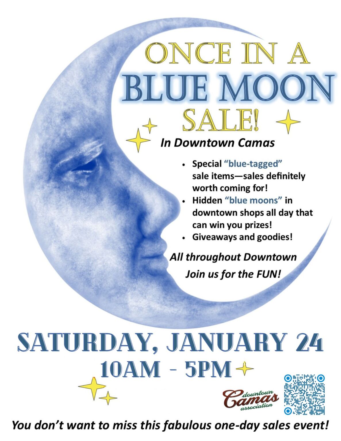 Once In A Blue Moon Sale - Downtown Camas | Shops, Restaurants, Events ...