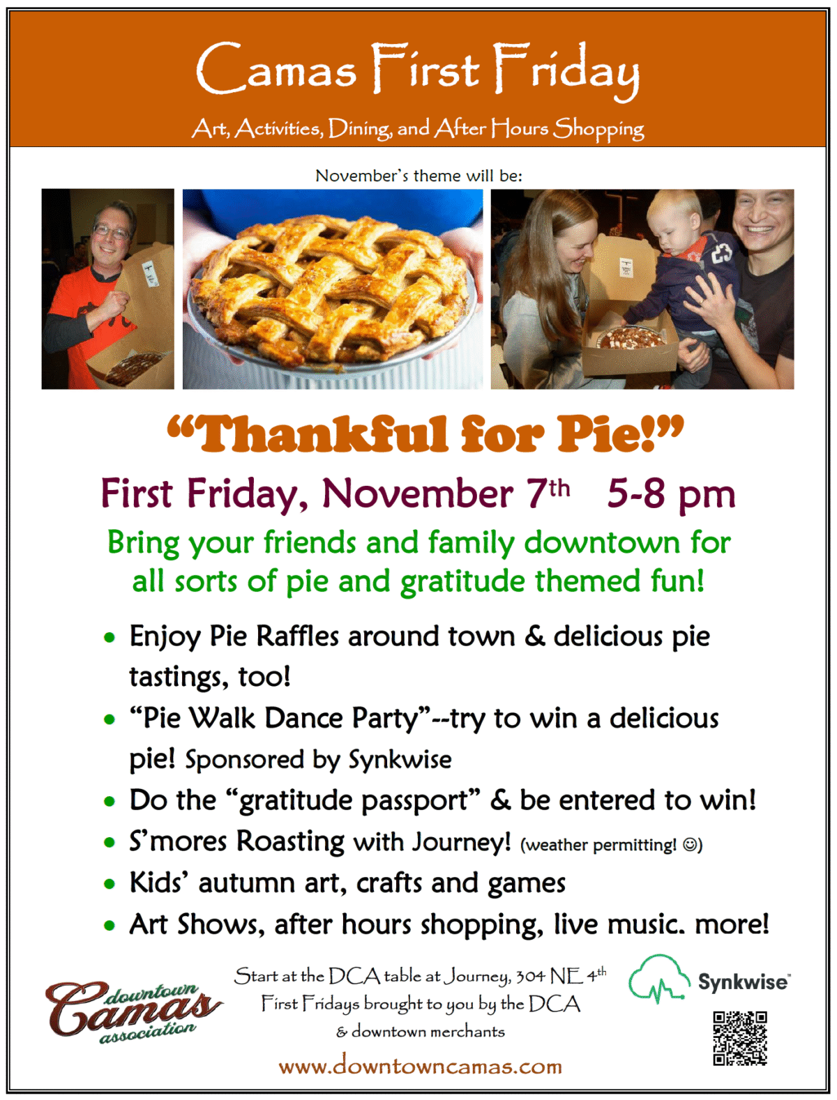 Thankful for Pie First Friday - November 2025 - Downtown Camas | Shops ...